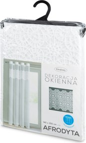 ZÁCLONA NA KROUŽCÍCH AFRODYTA 140X250 CM CM BÍLÁ