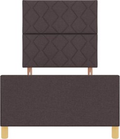 Rám postele s čelo Tmavě hnědá 100 x 200 cm textil 3344784