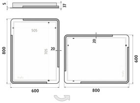 Nimco LED zrcadlo 600x800 - ZP 15002