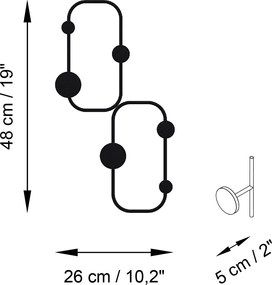 Nástěnný kovový věšák Ladybug 26 cm černý