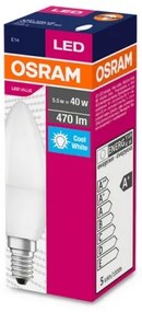 LED žárovka E14 OSRAM CL B FR 5,7W (40W) neutrální bílá (4000K), svíčka