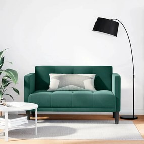 Loveseat Sofa tmavě zelená 111 cm samet