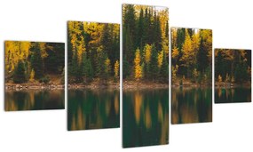 Obraz lesního jezera (125x70 cm)