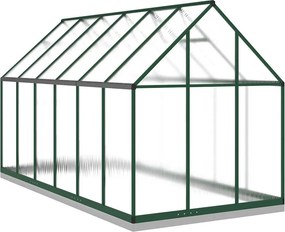 Skleník s podkladovým rámem zelený 334 x 169 x 202 cm hliník 3266330
