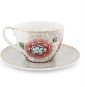 Pip Studio Spring to Life šálek s podšálkem 280ml bily