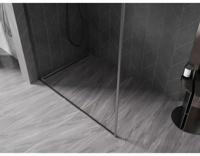 Mexen, Mexen Kioto-XF L sprchová stěna s rámem 90x202 cm, průhledná 10 mm, pistolově šedá kartáčovaná - 800-090-174-66-00-XF