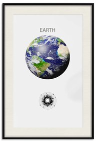 Plakát Zelená planeta II - Země, abstraktní kompozice s sluneční soustavou