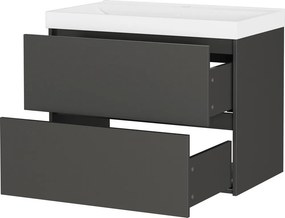 Antracitová matná závěsná skříňka pod umyvadlo 81x65 cm Bodera – Germania