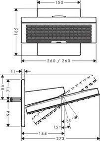 Hansgrohe Pulsify E - Hlavová sprcha | 26x26 cm | EcoSmart | | 2 proud