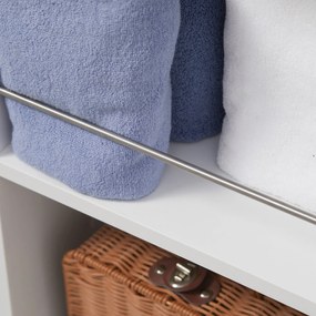 kleankin Otáčecí koupelnová sloupcová skříň s zrcadlem - 6 polic - 36 x 36 x 171 cm Bílá | Aosom