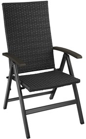 tectake 404570 zahradní židle ratanová melbourne - černá