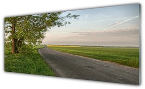 akrylový obraz Scesta Strom Tráva Krajina 125x50 cm