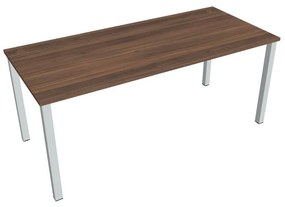 Stůl pracovní rovný 180 cm - Hobis Uni US 1800 Dekor stolové desky: ořech, Barva nohou: Stříbrná