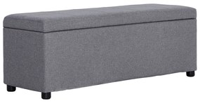Lavice s úložným prostorem 116 cm světle šedá polyester 281317