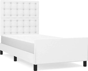 Rám postele s čelem bílý 90x190 cm umělá kůže 3125544