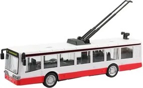 MaDe 09026 - Trolejbus kovový na zpětný chod, 16 cm