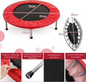 Costway Φ97 cm Mini trampolína Fitness trampolína Skládací dětská trampolína