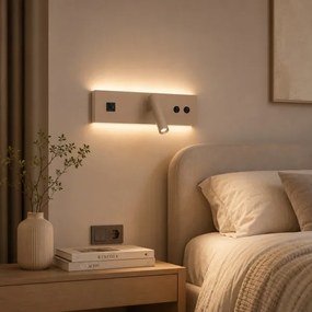 Brilagi-LED Nást. bodové svítidlo s USB portem NOCTIS LED/3W/230V+LED/9W béžová