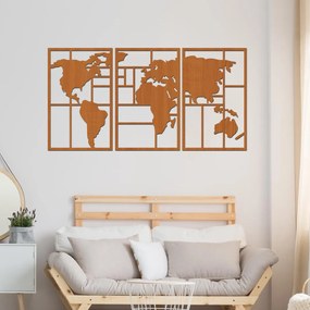 dřevo života Dřevěná mapa světa GEOMETRY Barevný vzor: Třešeň, Velikost map: 60x32