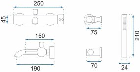 Rea Lungo - vanová baterie + set, růžová-zlatá, REA-B6695