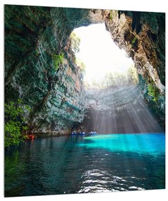Obraz jeskyně s vodní plochou (30x30 cm)
