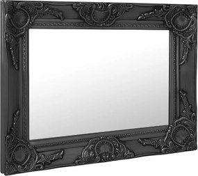 Nástěnné zrcadlo barokní styl 50 x 40 cm černé 320311