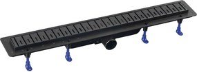 Polysan - Sprchový žlab 71 cm, s roštem, matná černá 73721B