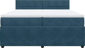 Box spring postel s matrací modrá 200 x 200 cm samet 3287834