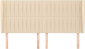 Čelo postele typu ušák krémové 203x23x118/128 cm textil 3118221