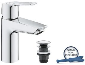 Grohe QuickFix Start - Umyvadlová baterie s výpustí Push-Open, studený start, chrom 23551002