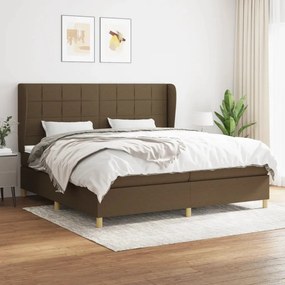 Box spring postel s matrací tmavě hnědá 200x200 cm textil 3128552