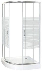 Novoterm Asymetrický sprchový kout NV-Madera 100x80 PRAVÝ chrom/potisk + vanička