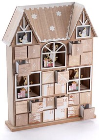 Dřevěný LED adventní kalendář s šuplíčky DOMEK