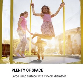 KLARFIT Jumpstarter, trampolína, Ø 2,5 m, síť max. 120 kg, skákací plocha Ø 195 cm