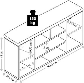 Botník s lavicí, šedý, KESPER