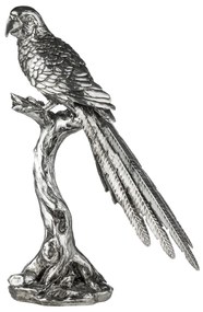 Stříbrný papoušek SERAFINA 43 cm