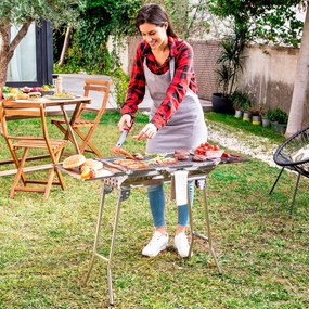 Skládací nerezový gril na dřevěné uhlí ExelQ InnovaGoods