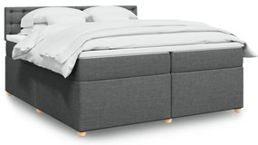 Box spring postel s matrací tmavě šedá 200x200 cm textil 3286802
