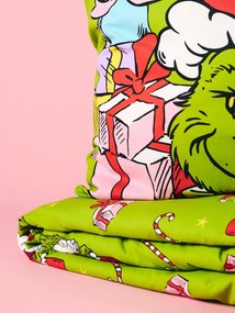 Sinsay - Bavlněný vánoční povlečení s potiskem Grinch - neonová