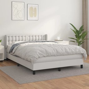 Box spring postel s matrací bílá 140 x 190 cm umělá kůže 3130776