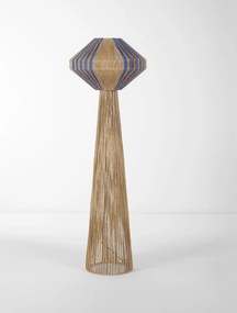Modrá/v přírodní barvě provazová stojací lampa (výška 152 cm) Abby – Nova Luce