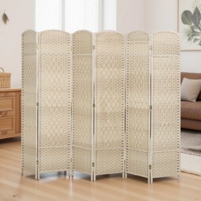 HOMCOM skládací dřevěný paraván se 6 panely, 270 × 180 cm, dub
