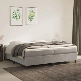 Rám postele s boxspringem světle šedý 200 x 200 cm samet 3121138