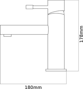 Gamma Roy, umyvadlová baterie h-178, černá matná, GMA-BRYPU-BK