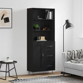 Skříň highboard černá 69,5 x 34 x 180 cm kompozitní dřevo
