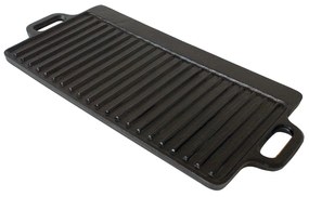 Canadienne, barbecue grilovací deska, 2 v 1 oboustranná plotna, 45 × 1,5 × 23 cm (Š × V × H), litina