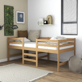 vidaXL Středně vysoká postel s matrací 90x200 cm masivní borovice [3083715] Barva: medová hnědá