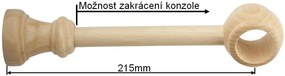 GARNÝŽE-HEBR Garnýž dřevěná borovice jednoduchá 240 cm