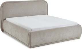 Béžová čalouněná dvoulůžková postel s úložným prostorem s roštem 180x200 cm Soma – Meise Möbel