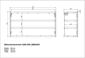Bílá závěsná skříňka v dekoru dubu 93x52x29 cm Libbiano – Germania